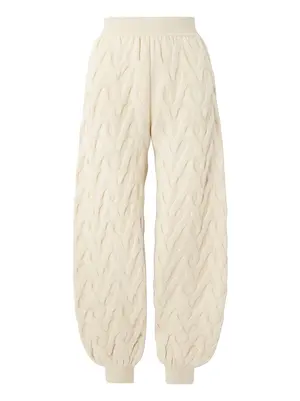 Loro Piana Cable-knit Cashmere Tapered Track Pants - Ivory