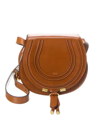 Chloé Chloé Marcie Small Leather Saddle Bag Brown