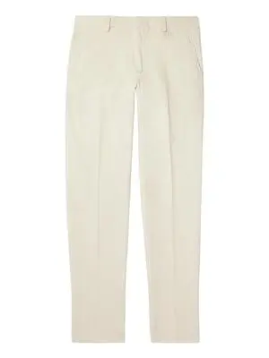 Loro Piana Jarno Straight-leg Cotton-corduroy Trousers - Neutrals