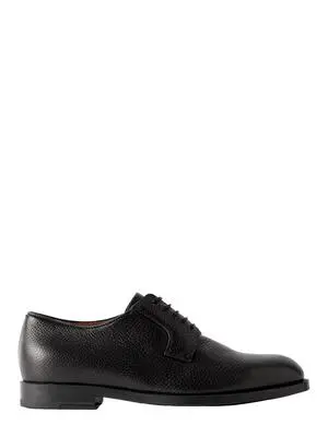 Zegna Classic Flex Full-grain Leather Derby Shoes - Black