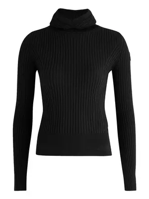 Moncler Ribbed Hooded Wool-blend Jumper - Black