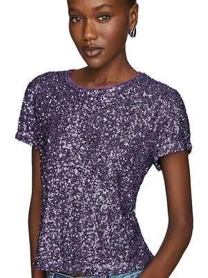 Maeve Maeve Sequin T-Shirt Grape