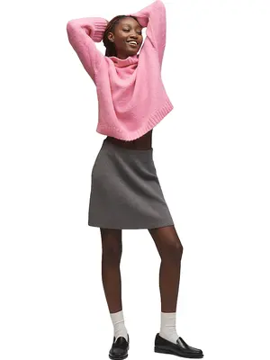 Maeve Maeve Knit Mini Skirt Grey