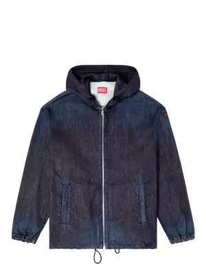 DIESEL Hooded Denim Jacket - Blue