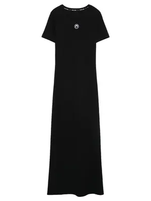 MARINE SERRE Crescent Moon Embroidery Maxi Dress - Black