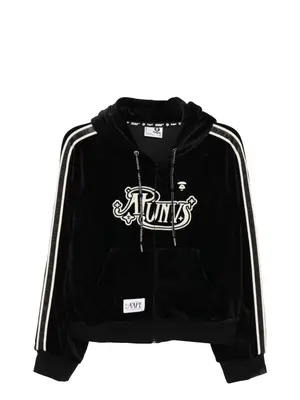 A BATHING APE Aape * Embroidered Hoodie Jacket - Black