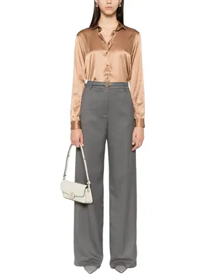 BLANCA VITA Straight-leg Flannel Trousers - Grey