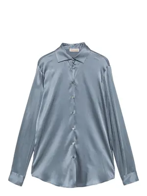 BLANCA VITA Satin Shirt - Blue