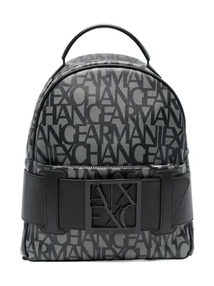 Armani Exchange Logo-print Backpack - Black
