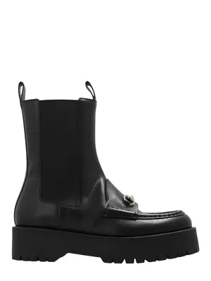 Gucci 45mm Horsebit Boots - Black