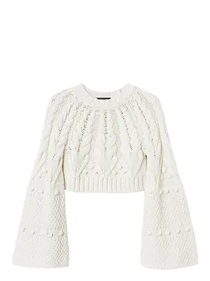 TWINSET Wool Cropped Sweater - White
