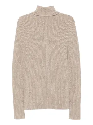 LAUREN MANOOGIAN Soft Ribbed Turtleneck - Neutrals