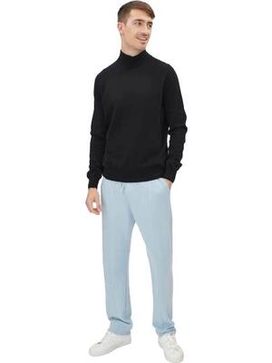 Gobi Cashmere Essential Mock Neck Cashmere Sweater Black