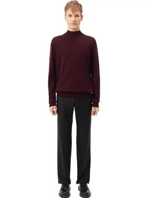 Gobi Cashmere Essential Mock Neck Cashmere Sweater Zinfandel
