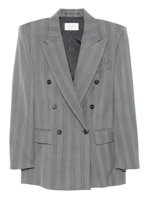 Sportmax Wool Double Breasted Jacket - Grey