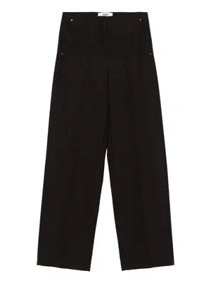 Fendi Wide Leg Wool Trousers - Purple