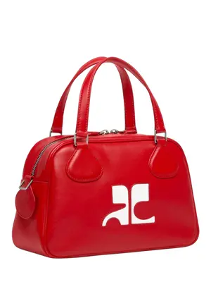 COURREGES Re-edition Leather Bowling Bag - Red