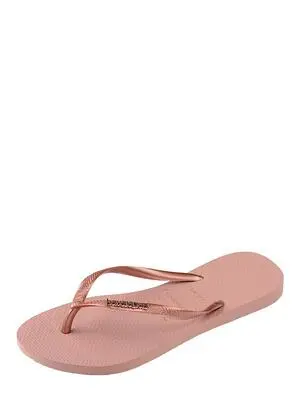 Havaianas Slim Logo Flip Flop Sandals - Crocus Rose