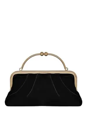 Strathberry Frame Velvet Clutch - Black