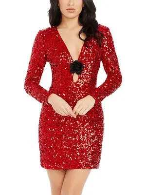 Dress The Population Tula Mini Dress - Rouge