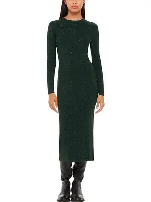 Whistles Annie Sparkle Knit Dress - Dark Green