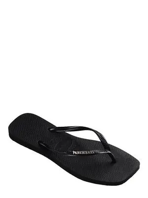 Havaianas Slim Square Flip Flop Sandals Black/silver