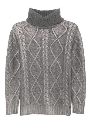 Herno Lamé-effect Wool Sweater - Grey