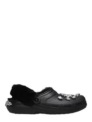 SIMONE ROCHA X CROCS Crystal Faux Fur Clogs - Black