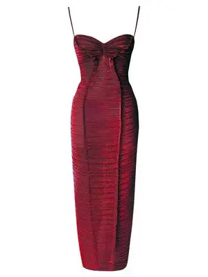 GEORGIA HARDINGE Element Ruched Midi Dress - Red