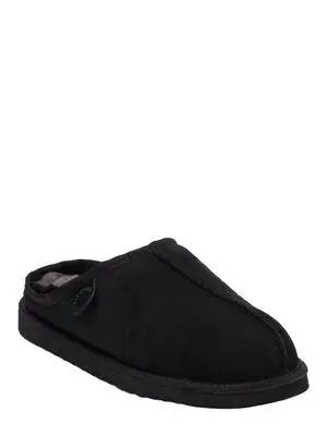 DEARFOAMS Fireside Grafton Shearling Clog Slipper - Black