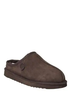 DEARFOAMS Fireside Grafton Shearling Clog Slipper - Coffee