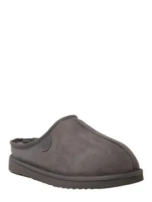 DEARFOAMS Fireside Grafton Shearling Clog Slipper - Grey Solid