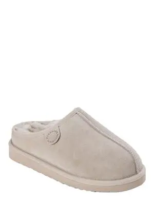 DEARFOAMS Dearfoams Shearling Clog Slipper Smoke