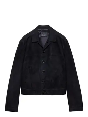 Prada Suede Blouson Jacket - Navy