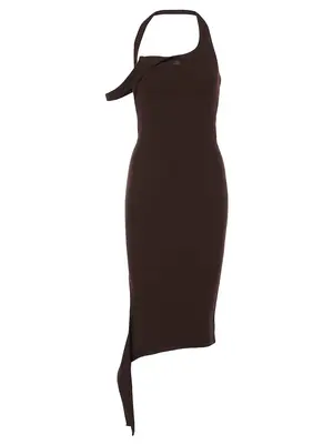 COURREGES Ribbed-knit Midi Dress - Black