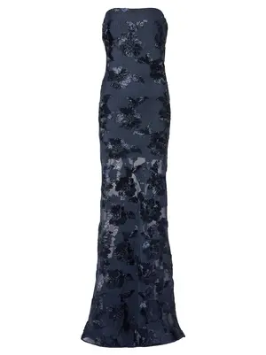ROTATE BY BIRGER CHRISTENSEN 3d Mesh Maxi Dress - Blue