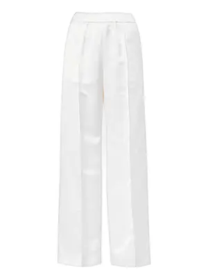 JIL SANDER High-rise Wide-leg Satin Pants - White