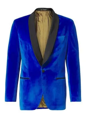 Rubinacci Cotton Velvet Blazer - Blue