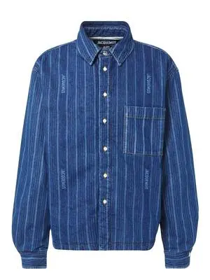 Jacquemus Boulanger Striped Denim Shirt - Blue