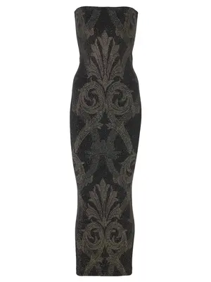 Wolford X Etro Lamé Jacquard Midi Dress - Black