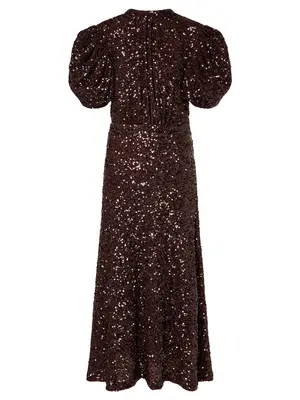 Remain Birger Christensen Sequined Midi Dress - Brown