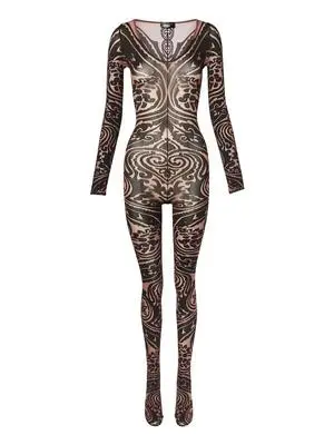 Wolford X Etro Tattoo Paisley Catsuit - Brown