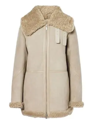 Burberry Shearling-lined Leather Jacket - Grey