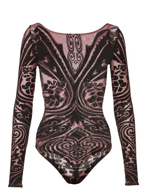 Wolford X Etro Tattoo Paisley Bodysuit - Brown