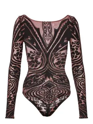 Wolford X Etro Tattoo Paisley Bodysuit - Brown