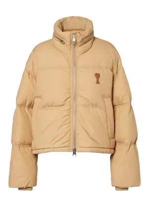 Ami De Cœur Technical Canvas Down Jacket - Beige