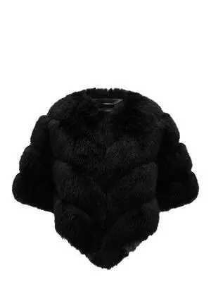 Theia Faux Fur Cape - Black