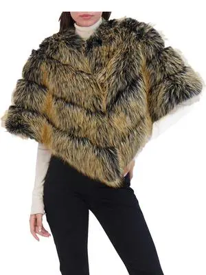 Theia Faux Fur Cape - Cross