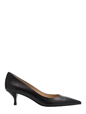 STUART WEITZMAN Leather Kitten-heel Pumps - Black
