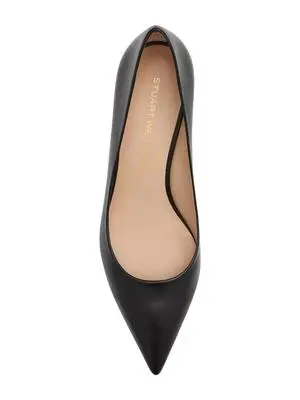 STUART WEITZMAN Leather Kitten-heel Pumps - Black